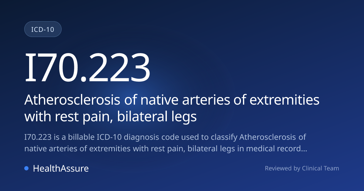 ICD-10 Code I70.223 for Atherosclerosis of native arteries of ...